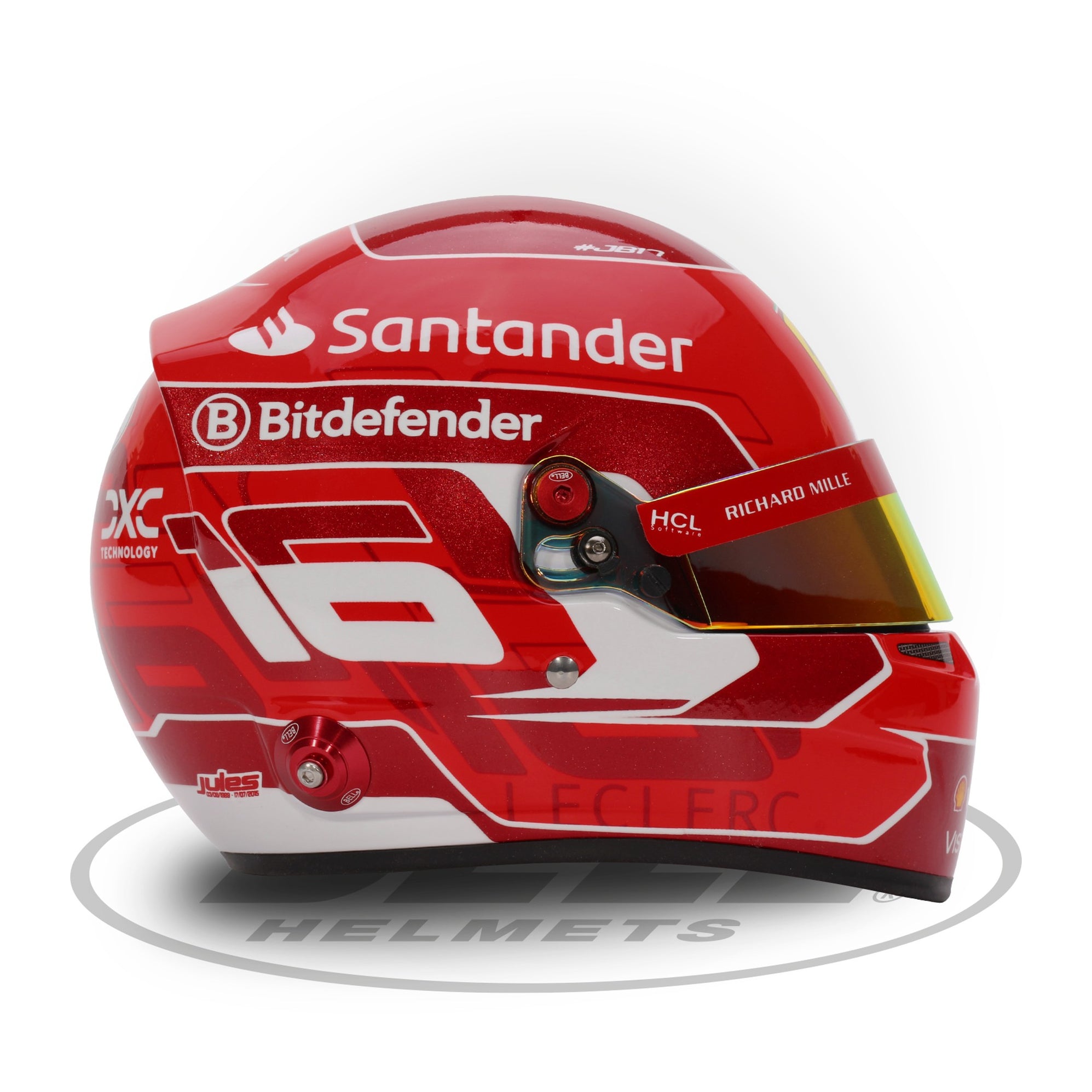Bell 1:2 Scale Mini Helmet Charles Leclerc 2024 Ferrari F1, Fast Racer ...