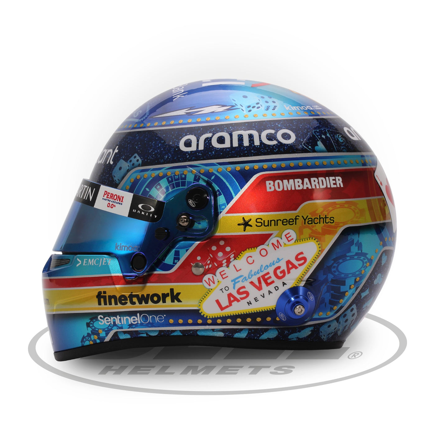 1:2 Scale Mini Helmet Fernando Alonso 2023 Aston Martin Las Vegas GP ...
