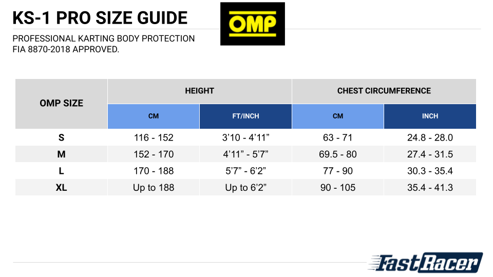 OMP KS-1 PRO BODY PROTECTION, FIA 8870-2018 APPROVED – FAST RACER