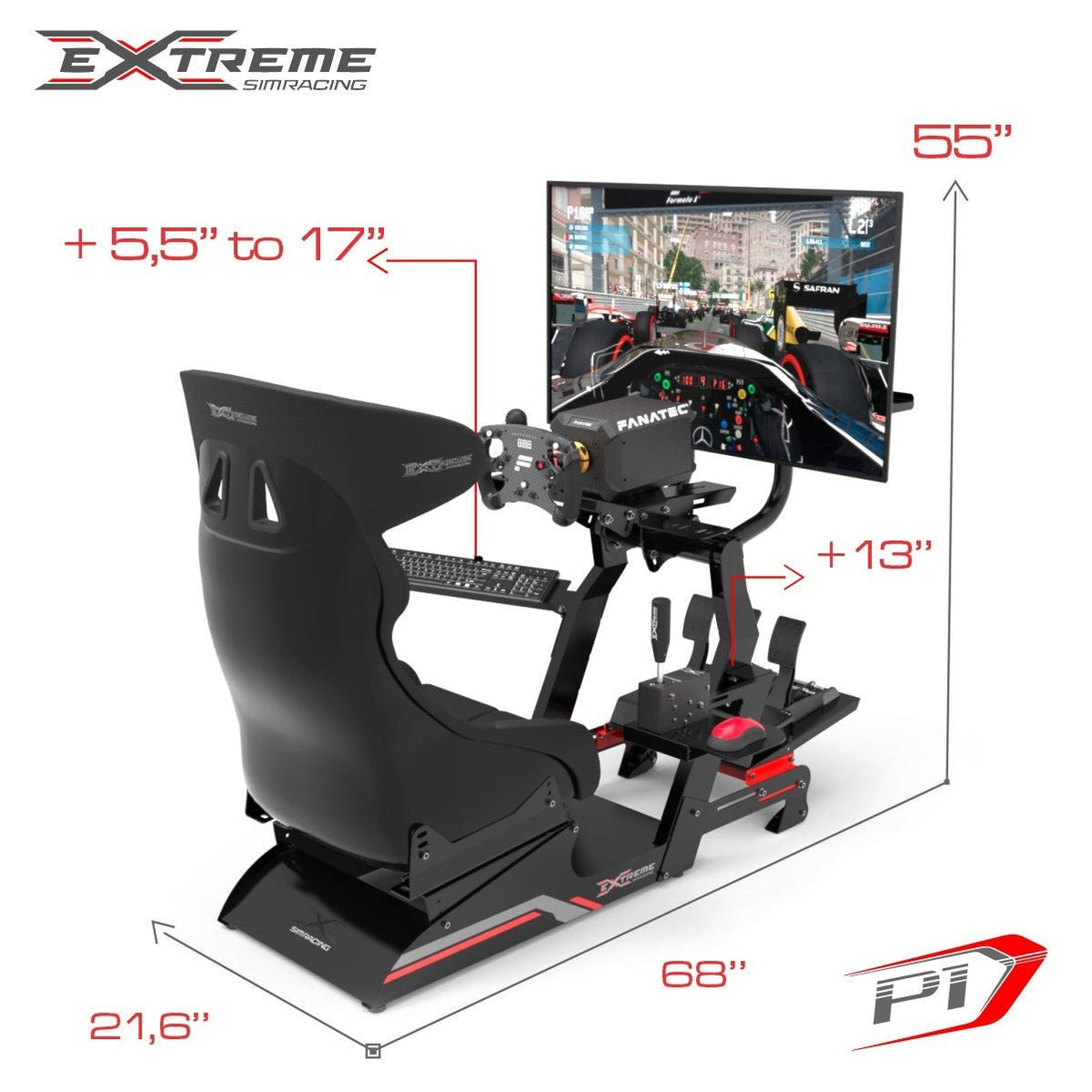 Extreme SimRacing Cockpit P1 3.0 Fully Accessorized — FAST RACER