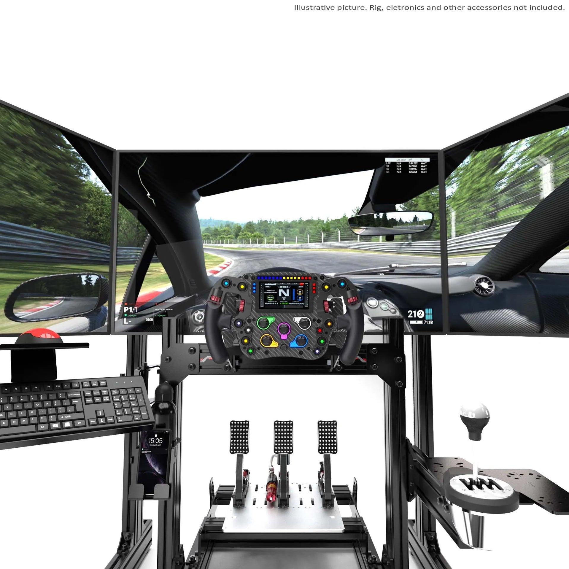 Extreme SimRacing Triple Screen Add On For Aluminum Profile TV Stand ...
